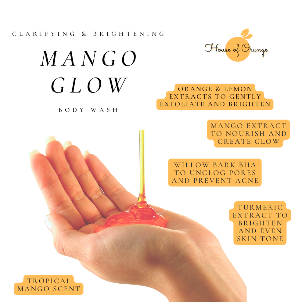 Mango Glow Clarifying & Brightening Body Wash – House of Orange Fruit-Based Cosmetics